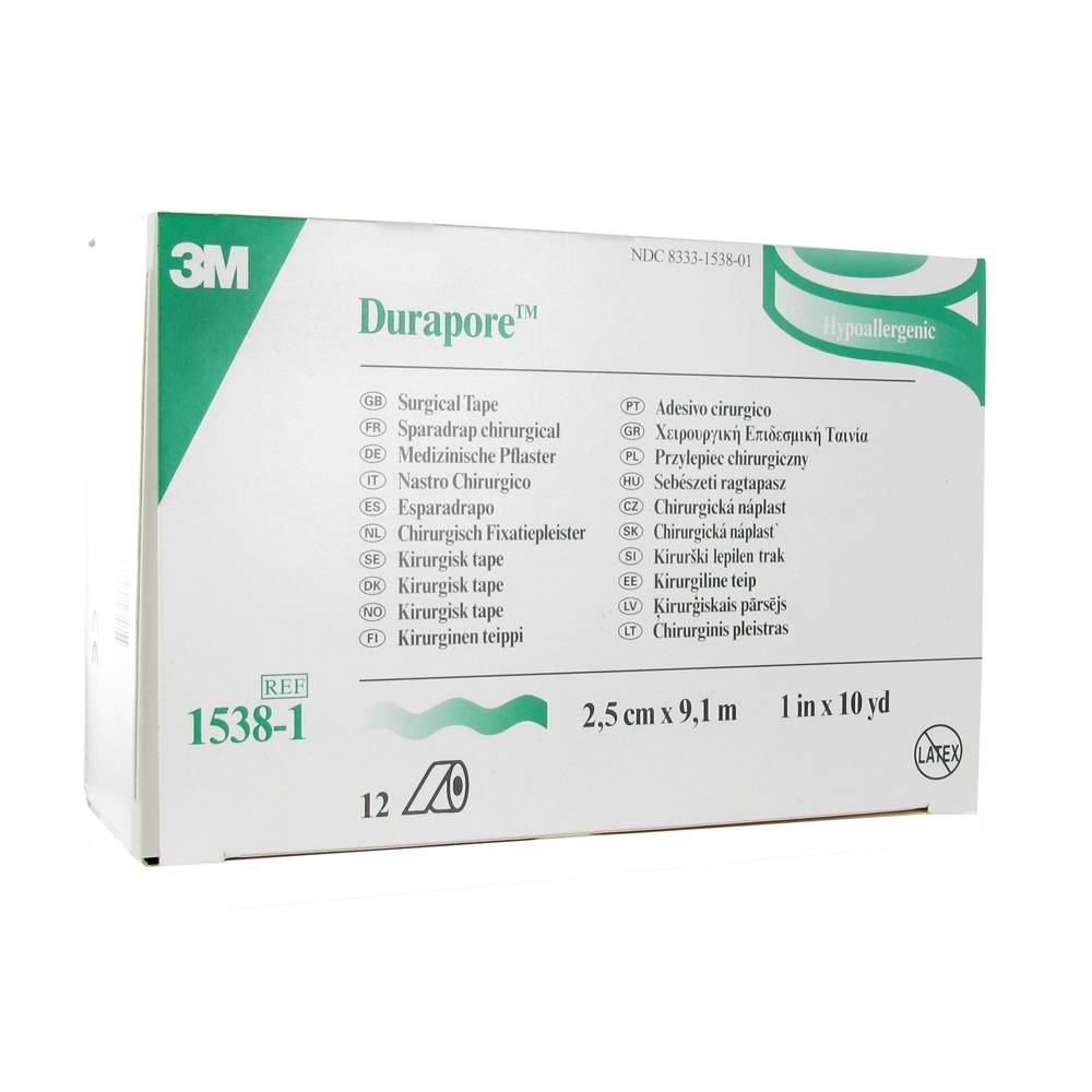 3M Durapore Pansement Adhésif Chirurgical 25mm x 9.15m - shop-pharmacie.fr