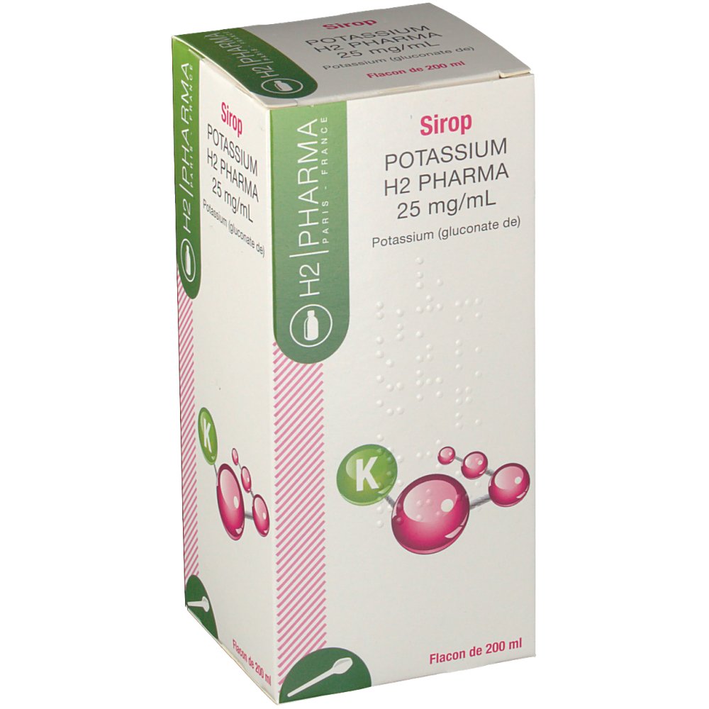 Sirop Potassium 25 mg/ml H2 Pharma - shop-pharmacie.fr