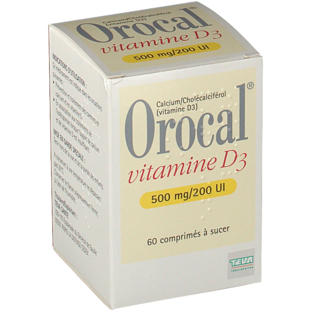 Orocal® Vitamine D3 500 mg/200 UI - shop-pharmacie.fr